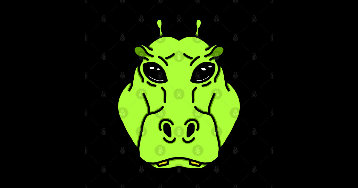 Hippo Alien - Hippo - Sticker | TeePublic