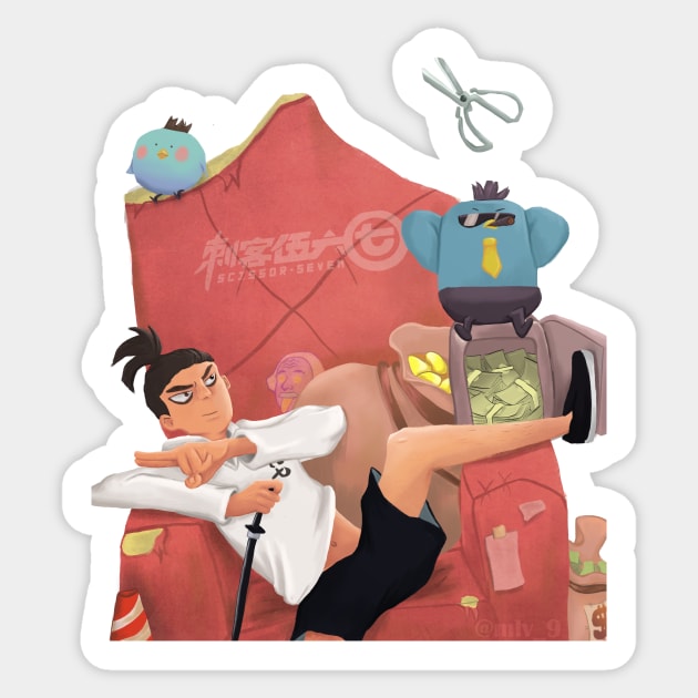 SCISSOR SEVEN - Scissor Seven - Sticker | TeePublic