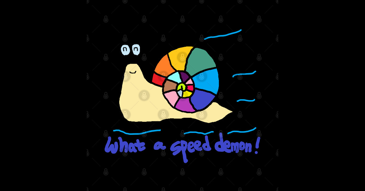 what a speed demon, snail - Snail Cartoon - Sticker | TeePublic
