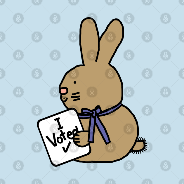 Vote Cute Bunny Rabbit with Voted Sign - Voted - T-Shirt | TeePublic