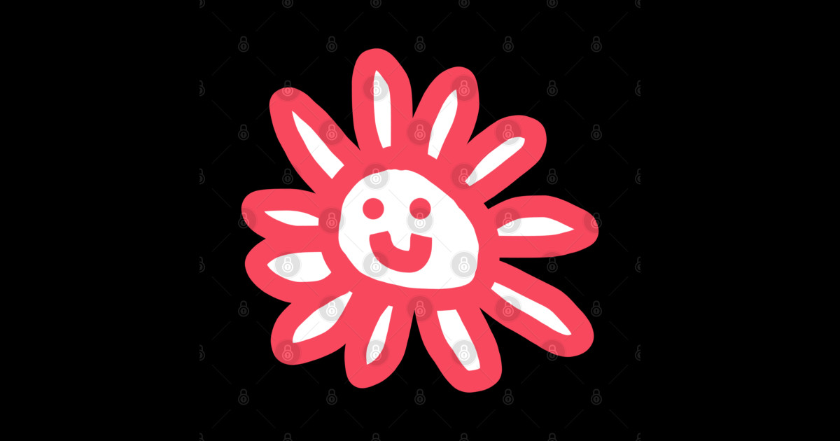 Red Daisy Flower Smiley Face Graphic - Spring Flowers - Sticker | TeePublic Red Daisy Flower Smiley Face Graphic - Spring Flowers - Sticker | TeePublic