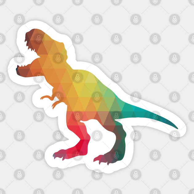 Rainbow color T-Rex - Rainbow - Sticker | TeePublic