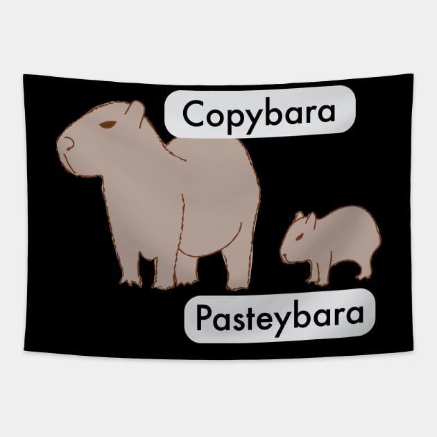 Capybara and Baby Capybara Pup, Copy Paste Pun Copybara Pasteybara ...