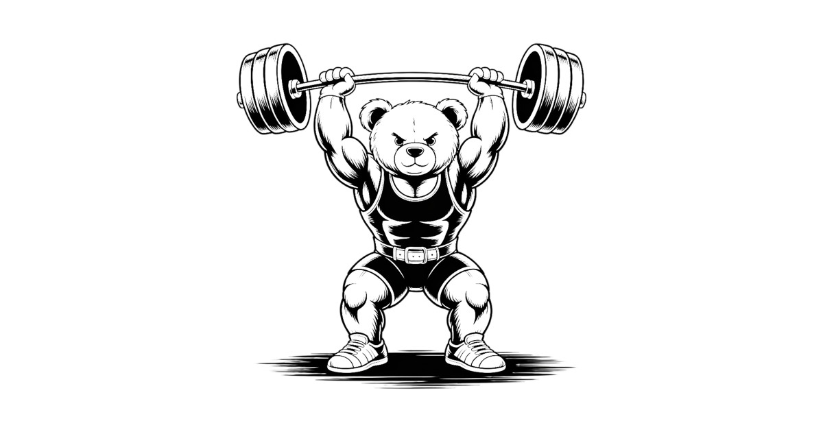 Teddy Bear Lifting Weights Gym Workout Animal - Teddy Bear Lifting ...