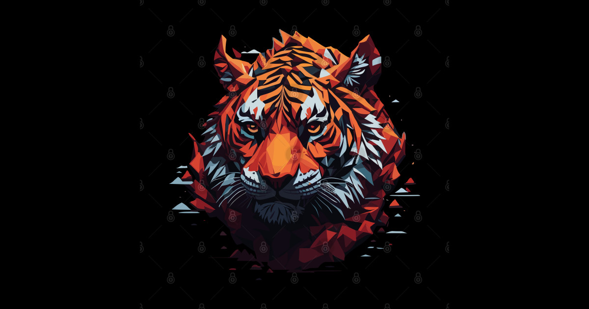 Design of a tiger 3D art - Tiger Lover - Sticker | TeePublic