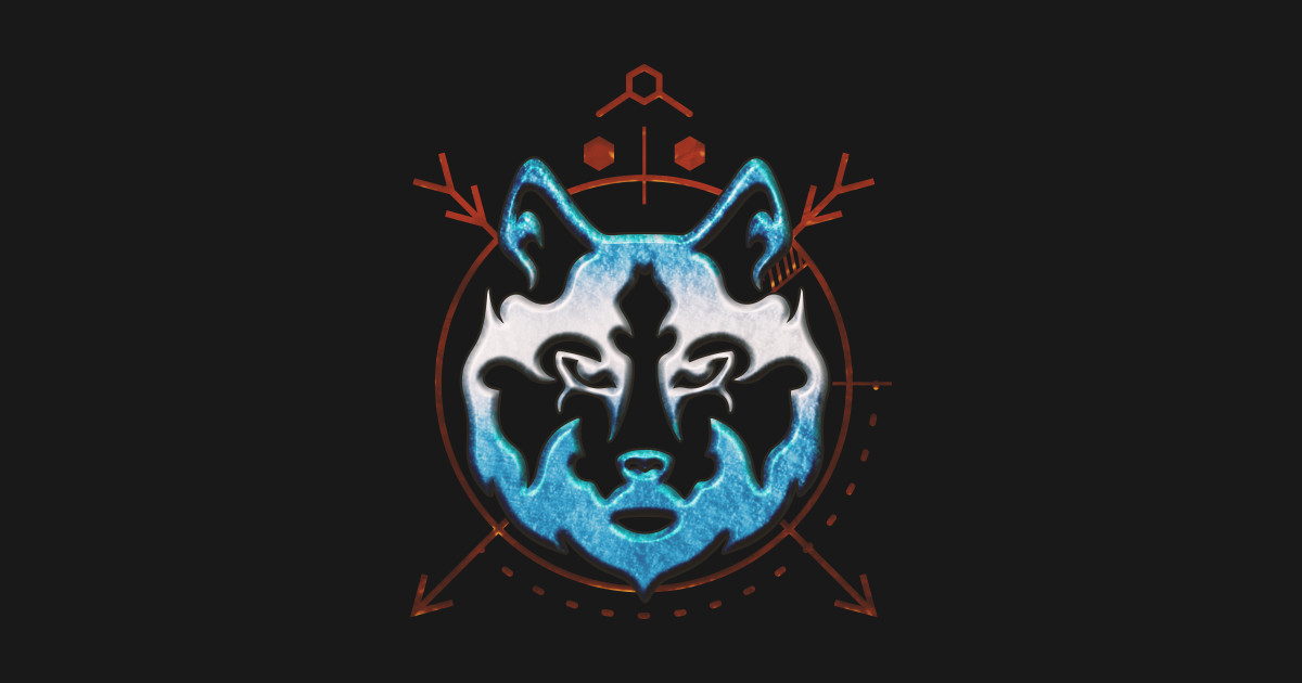 Ice Wolf Head Nordic Geometry Viking - Viking - T-Shirt | TeePublic