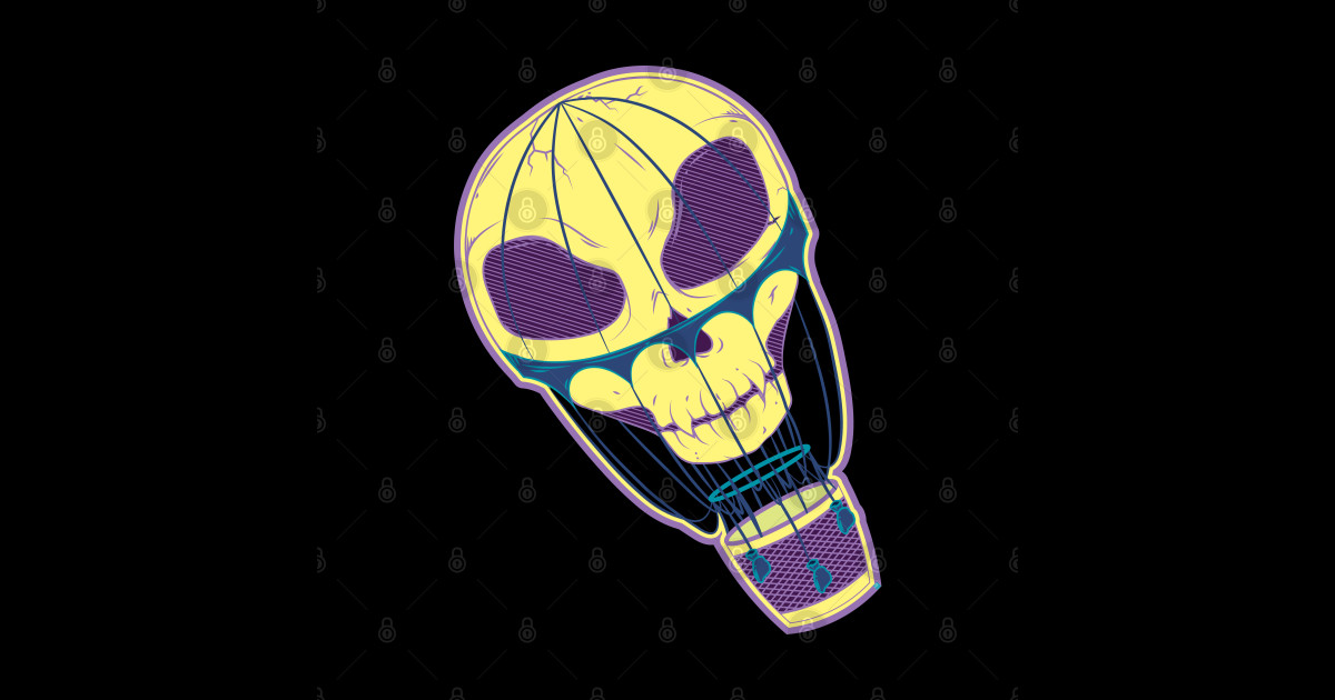 Hot Air Skull - Skull - Sticker | TeePublic