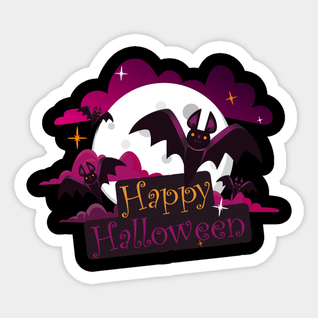 Halloween Bats - Halloween - Sticker | TeePublic