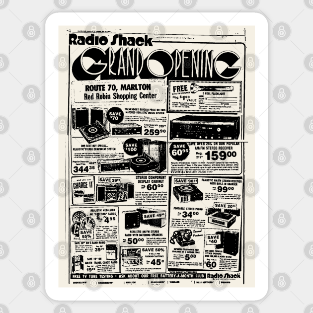 Radio Shack VIntage Ad - Radio Shack - Sticker | TeePublic