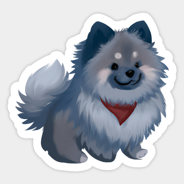 Cute Keeshond Drawing - Keeshond - Sticker | TeePublic