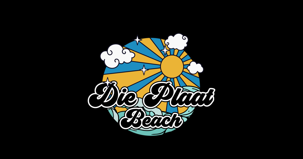 Groovy Beaches Die Plaat Beach - Die Plaat - Sticker | TeePublic