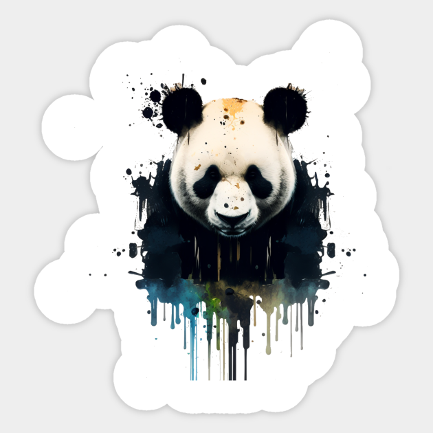 panda dripping - Panda - Sticker | TeePublic