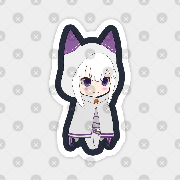 Emilia Rezero Chibi Emilia Cute Anime Girl Emilia Re Zero Magnet Teepublic