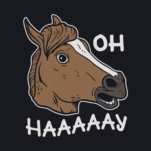 Oh Haaaaay Funny Horse Mask - Funny Horse Gifts - Baseball T-Shirt ...