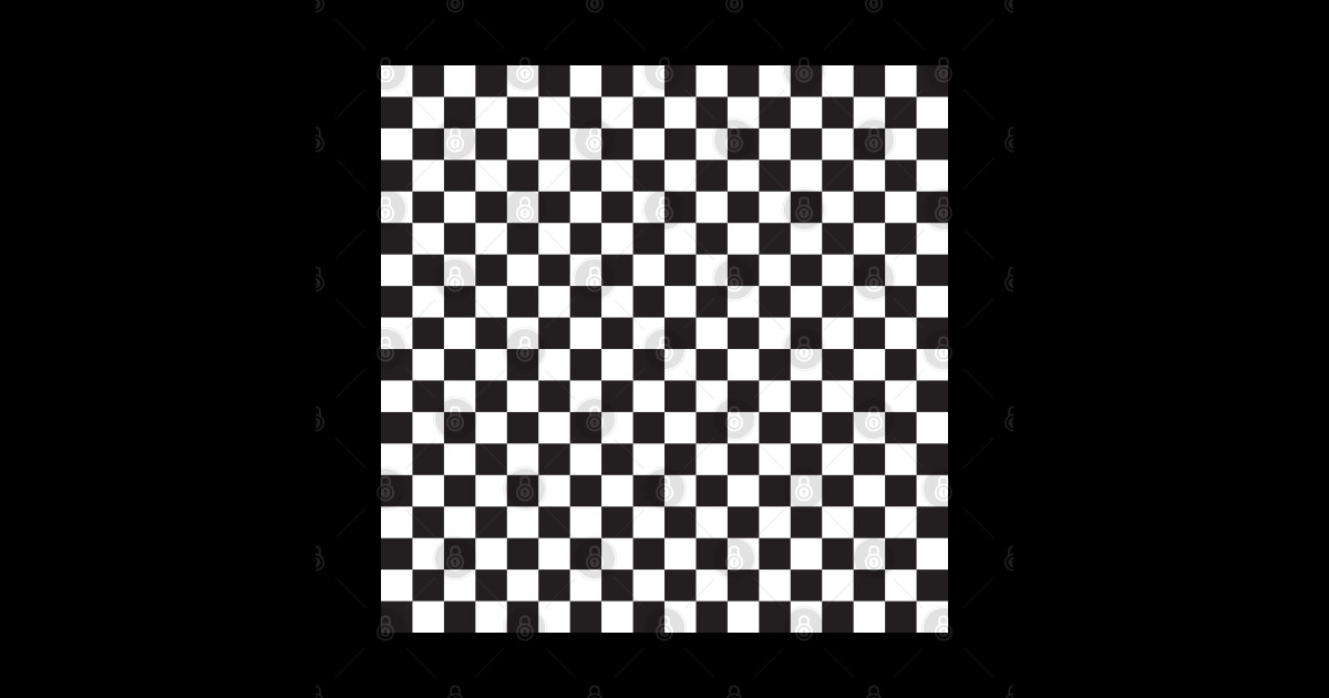 Black and white checkered pattern - Checkerboard - Sticker | TeePublic