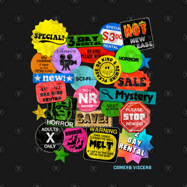 THE ULTIMATE VHS STICKER SHIRT! - Retro - T-Shirt | TeePublic