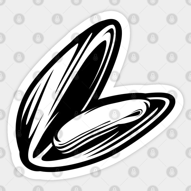 White Mussel - Moule - Sticker | TeePublic