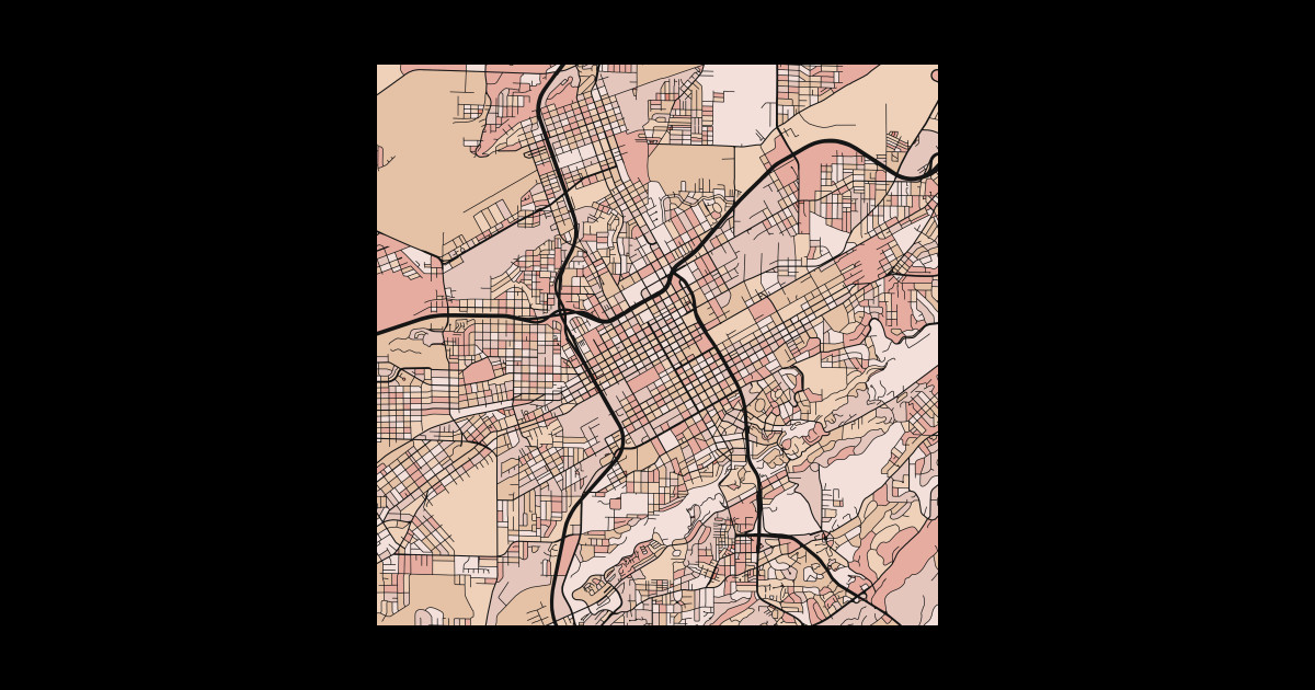 Birmingham Map Pattern in Soft Pink Pastels - Birmingham Map - Sticker ...