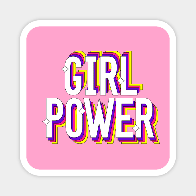 Girl Power Pink Typography - Girl Power - Magnet | TeePublic