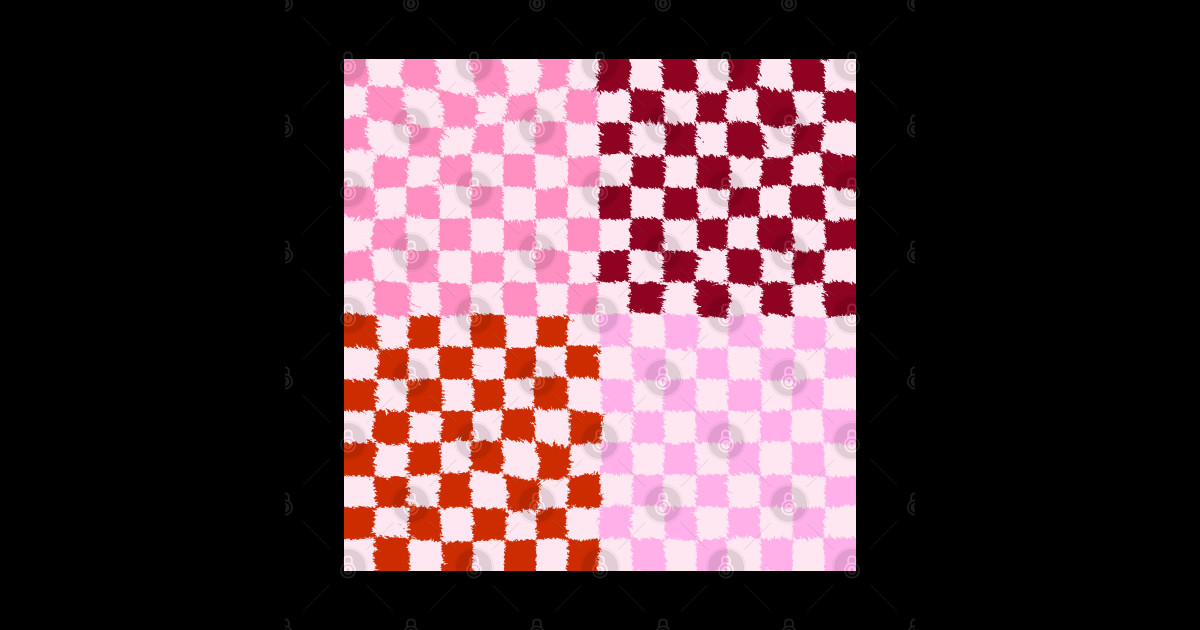 Pink and Red Checkerboard Grid Textured - Checkerboard - Sticker ...