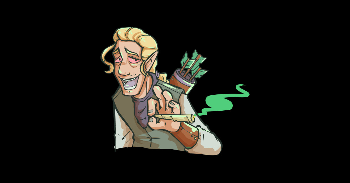 RPG Roleplaying PnP Meme High Elves Weed Smoking Elf Stoner - Gaming ...