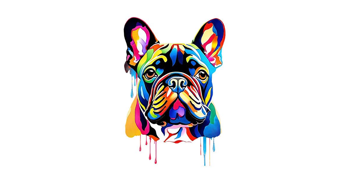 French Bulldog Watercolor Drip - French Bulldog - T-Shirt | TeePublic