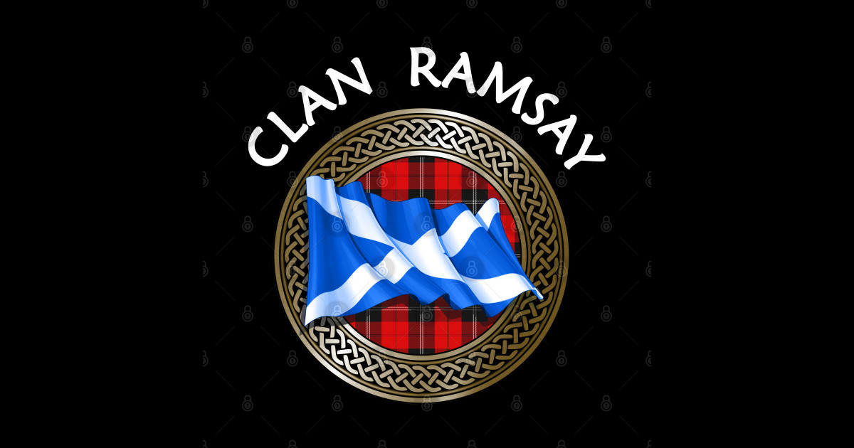 Clan Ramsay Crest & Tartan Knot - Ramsay - Sticker | TeePublic