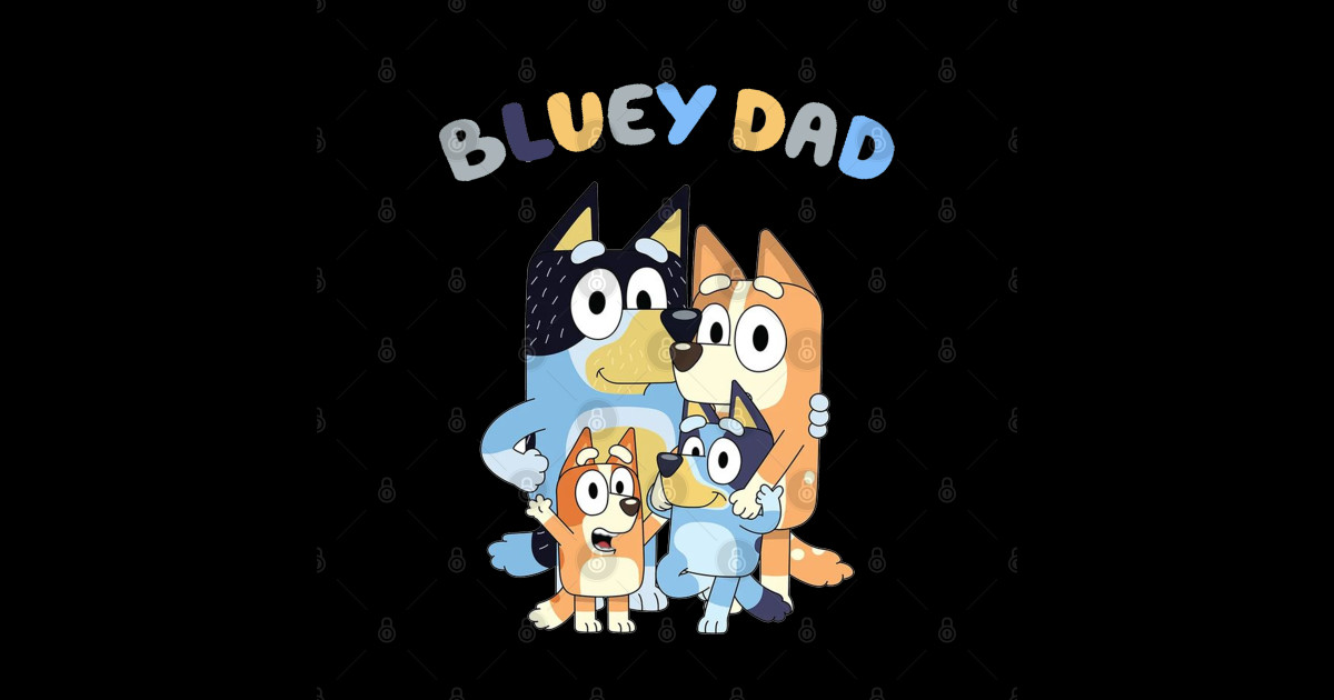 Bluey DAD Sweet Dad & Kids Hug Scene - Bluey Dad - Sticker | TeePublic