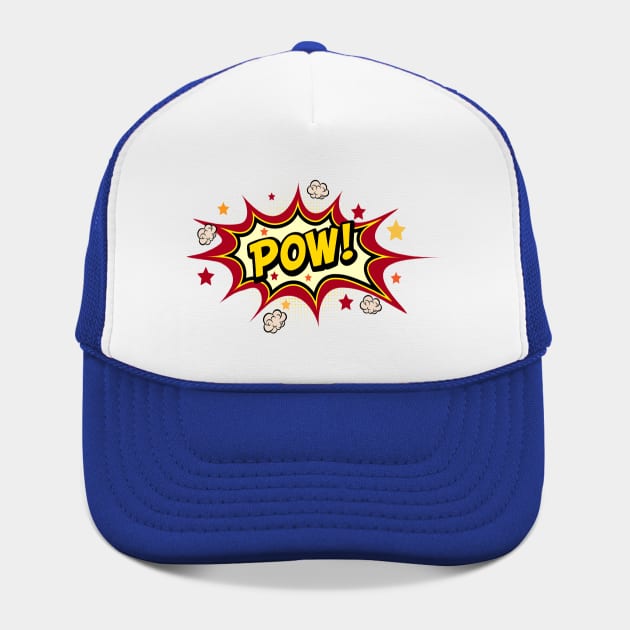 Comic book sound effect in classic cartoon call-out: POW! - Pow - Hat ...