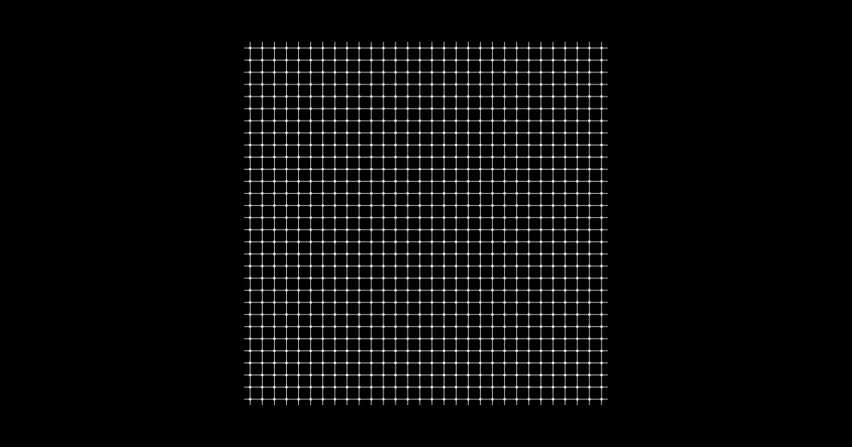 Black and White Dot Optical Illusion Grid - Optical Illusion - Sticker ...