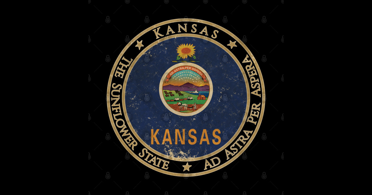 Vintage Kansas State USA United States of America American Flag ...