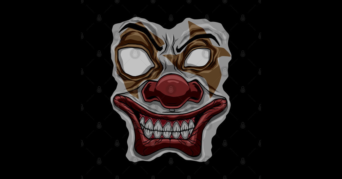 crazy clown face - Clown Mask - Magnet | TeePublic