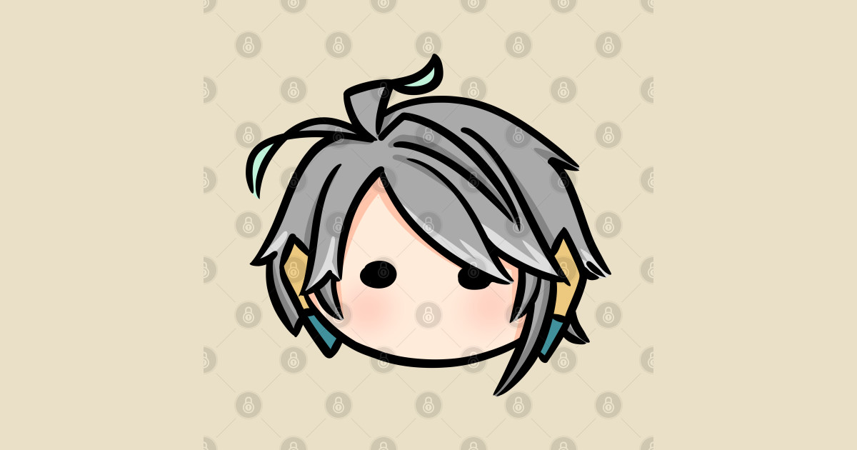Genshin Impact Alhaitham chibi head | Morcaworks - Alhaitham - T-Shirt ...