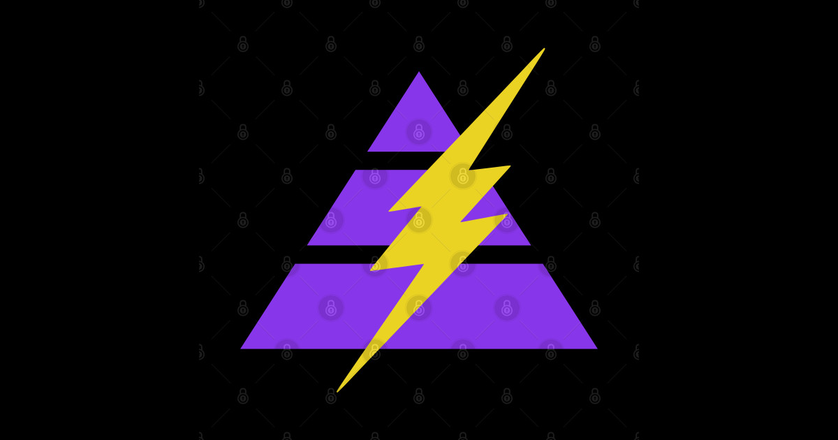 Pyramid Triangle Lightning Bolt - Purple - Lightning Bolt - Sticker ...