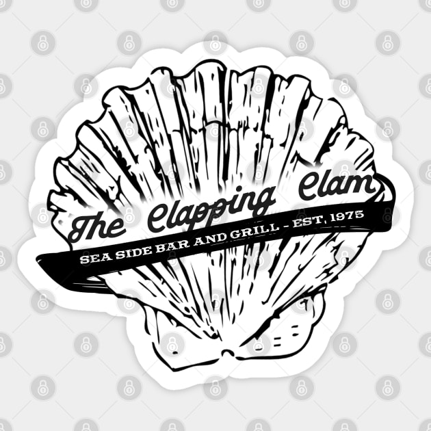 The Clapping Clam - Dive Bar - Sticker | TeePublic