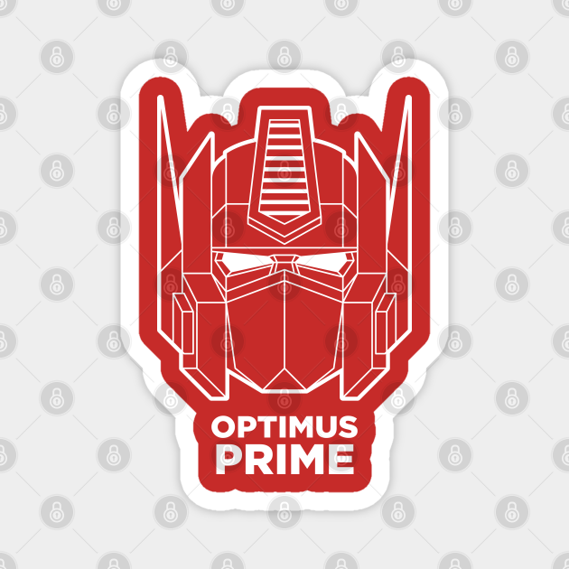 Optimus Prime (white outline) - Optimus Prime - Magnet | TeePublic