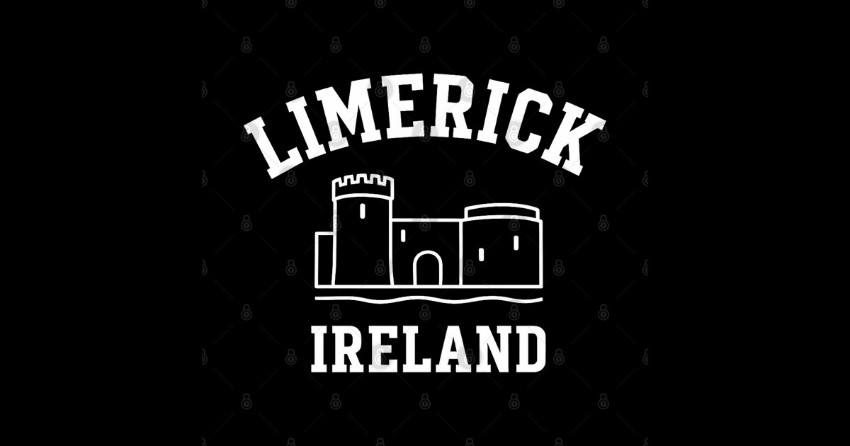 Limerick Ireland Castle Outline Badge - Limerick - Posters and Art ...