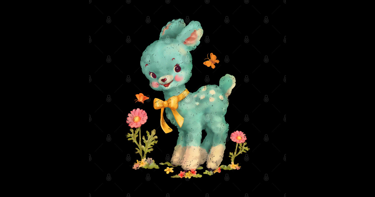 Old Timey Vintage Style Fawn - Deer - Sticker | TeePublic