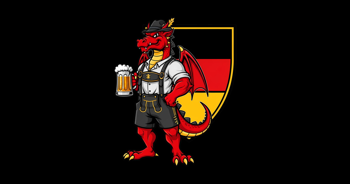 German Dragon Oktoberfest Beer - German Dragon - Sticker | TeePublic