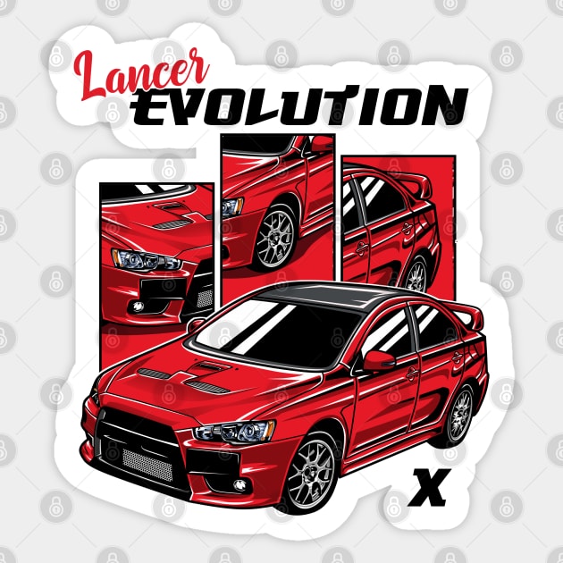 Lancer Evolution X - Lancer Evolution - Sticker | TeePublic