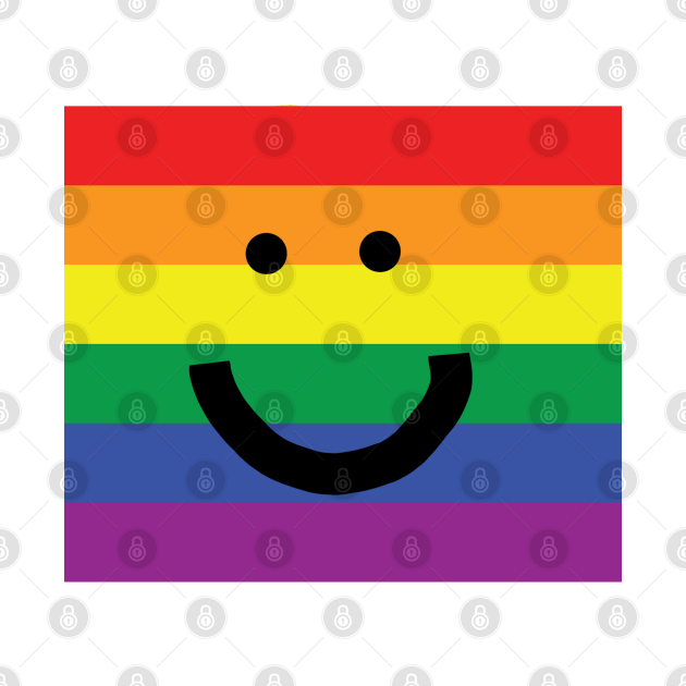 Pride Rainbow Smiley Face Block - Smiley - T-Shirt | TeePublic