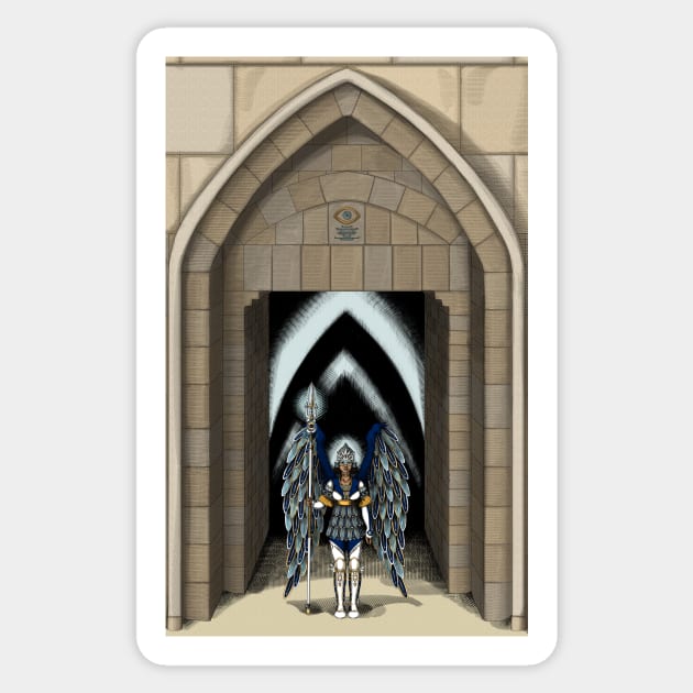 Ancient Angel at the Gate - Ancient - Sticker | TeePublic