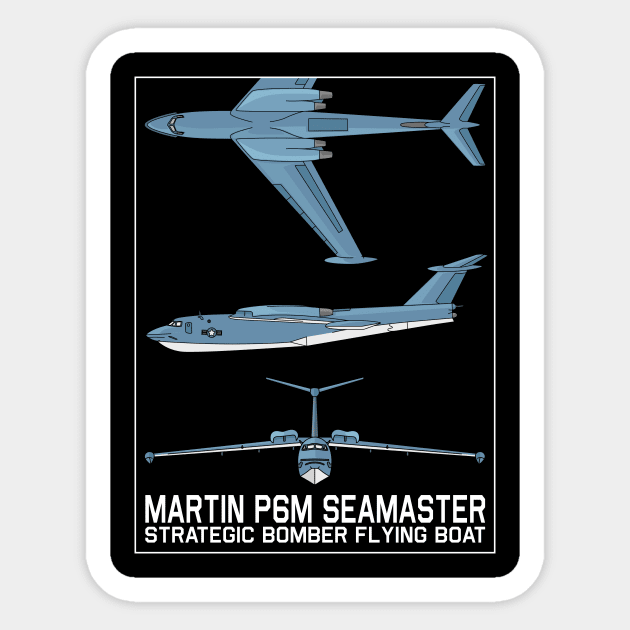 Martin P6M SeaMaster American Flying Boat Diagram Gift - P6m Seamaster ...
