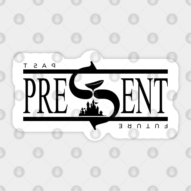 Past, Present, Future (black) - Hourglass - Sticker | TeePublic