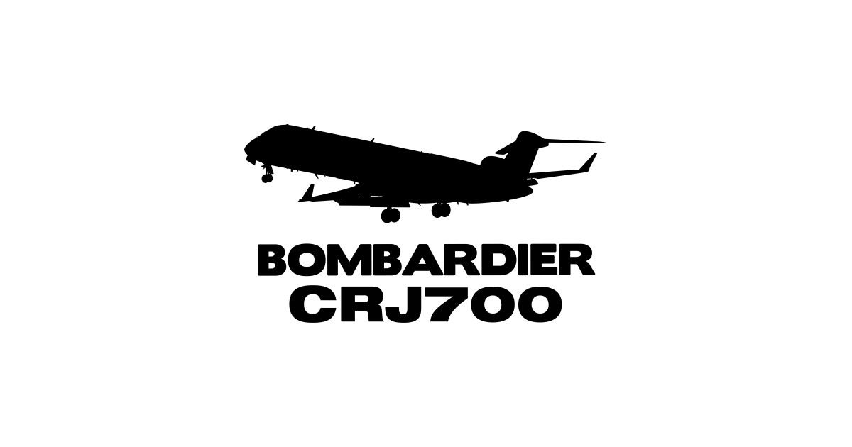 Bombardier CRJ700 Silhouette Print (Black) - Crj700 - T-Shirt | TeePublic