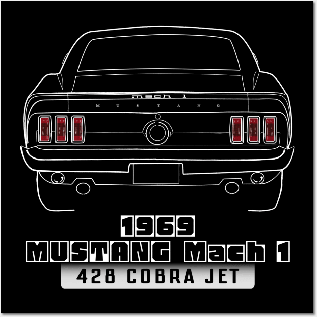 1969 Mustang Mach 1 Rear End - Mustang - Posters and Art Prints | TeePublic