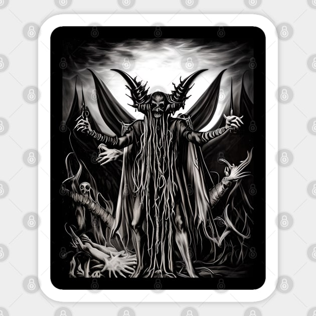 Satan Demon Baphomet occult gothic dark art - Satan - Sticker | TeePublic