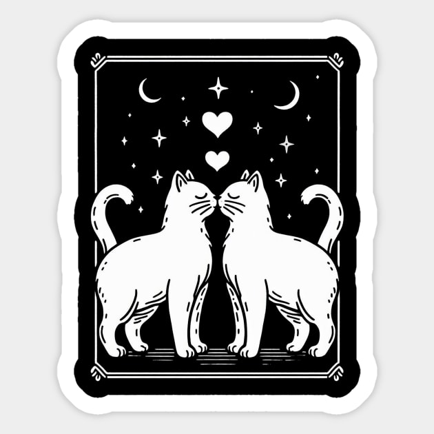 Starry Kiss: Cats in Love - Love - Sticker | TeePublic