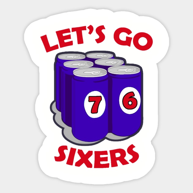 Six Pack - Philadelphia 76ers - Sticker | TeePublic