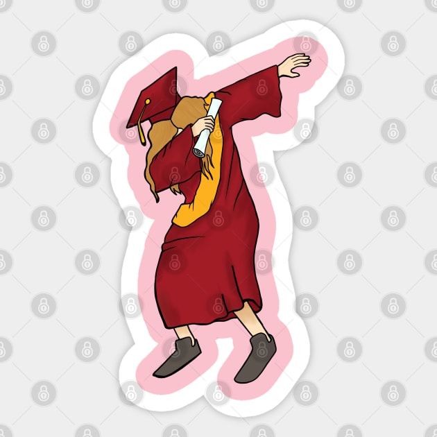 Funny Dabbing Graduation Blonde Girl - Dabbing Graduation - Sticker ...
